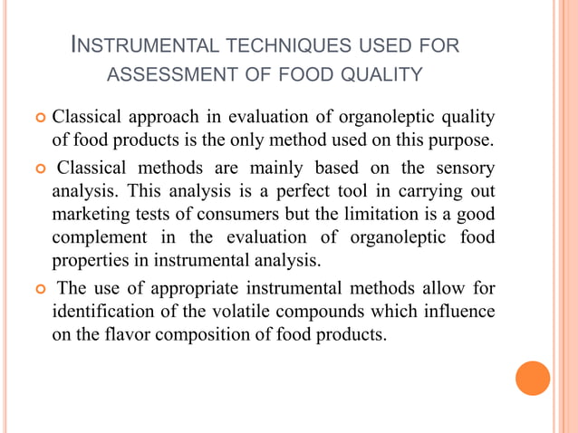 Food quality parameters | PPTX