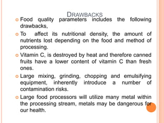 Food quality parameters | PPTX