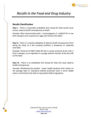 Understanding Food & Drug Recalls | DOCX