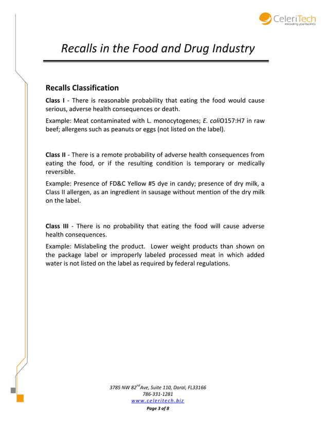 Understanding Food & Drug Recalls | DOCX