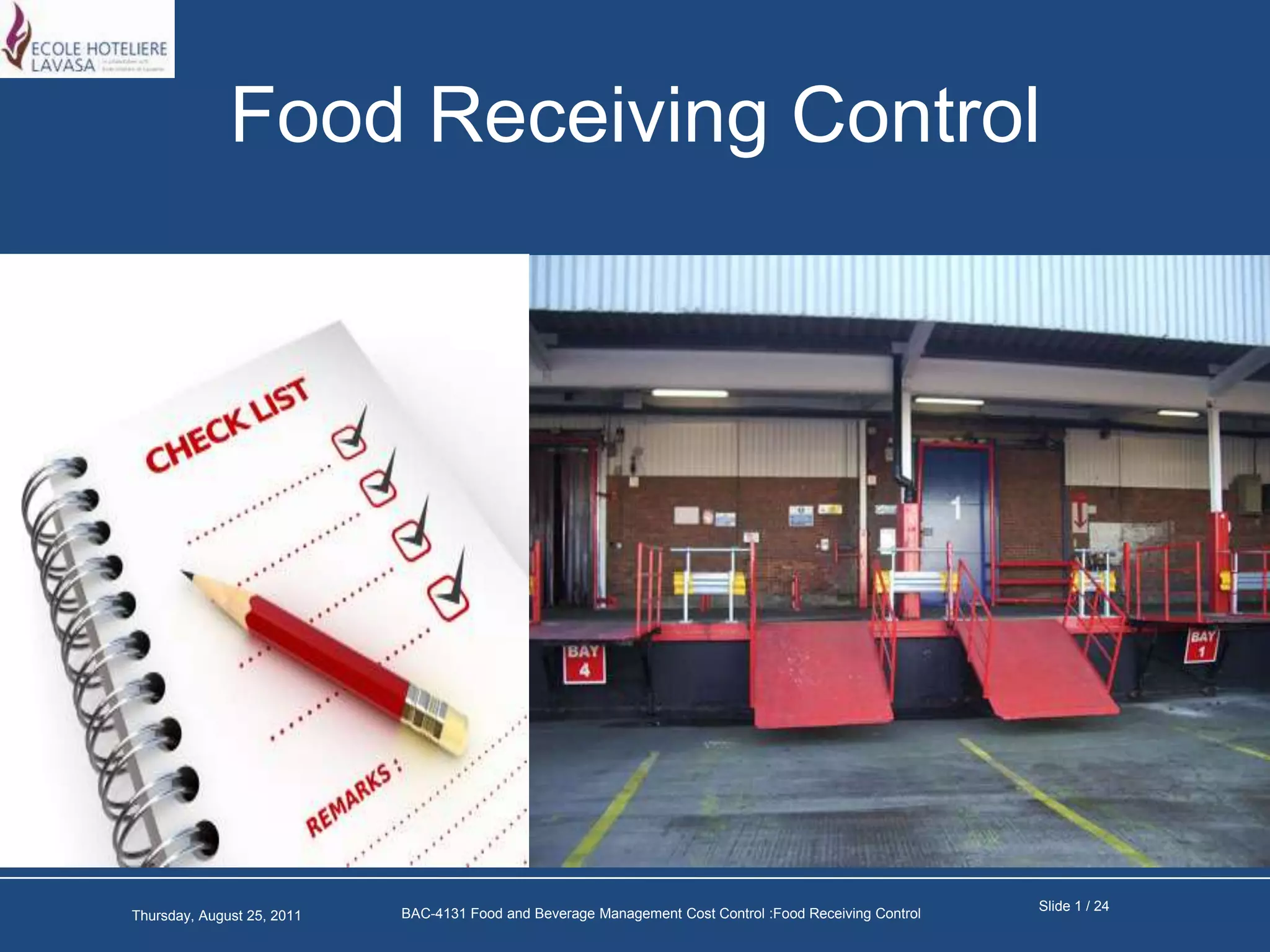 Food receiving control | PPTX