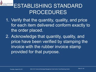 Food receiving control | PPTX