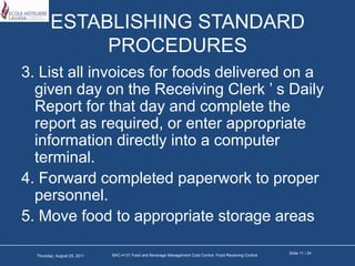 Food receiving control | PPTX