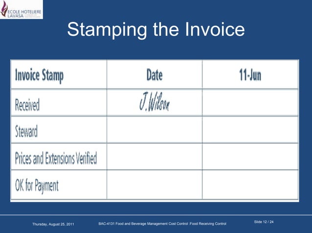 Food receiving control | PPTX