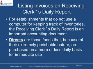 Food receiving control | PPTX