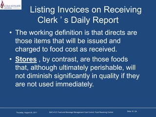 Food receiving control | PPTX