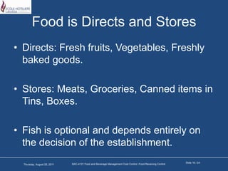 Food receiving control | PPTX