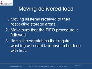 Food receiving control | PPTX