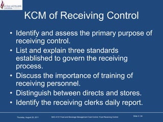 Food receiving control | PPTX