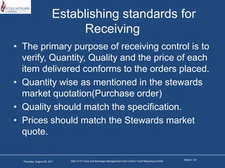 Food receiving control | PPTX