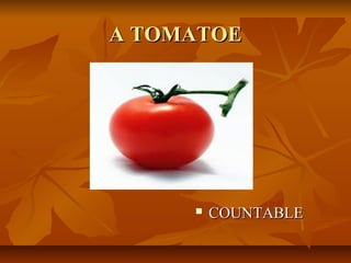 Food recipe countable and uncountable | PPT