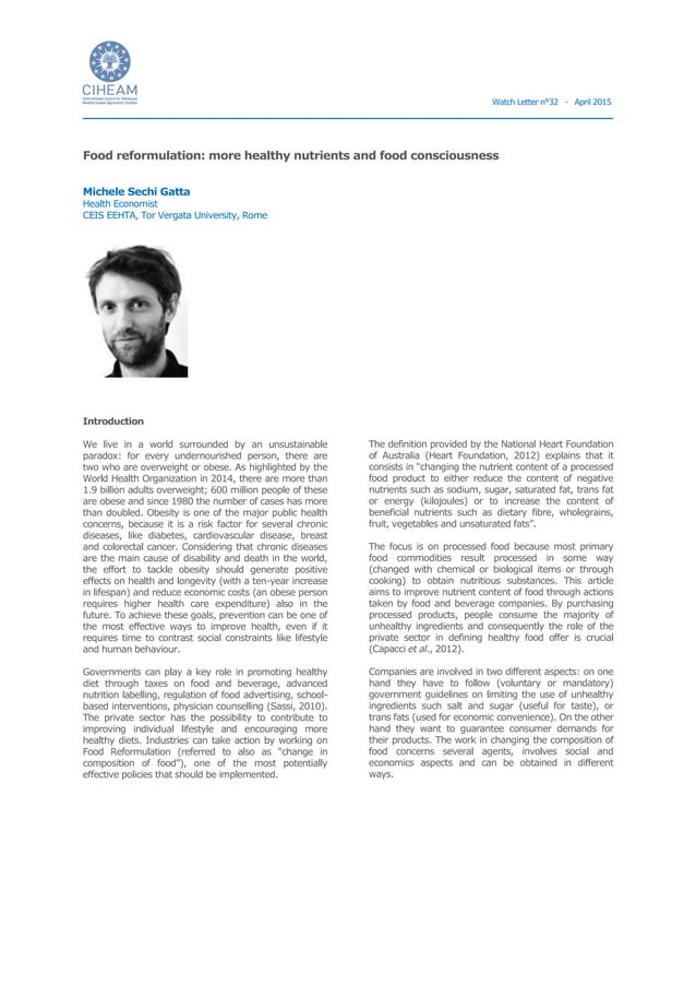 Food reformulation | PDF