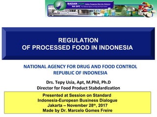 Regulation of Processed food in Indonesia | PPT