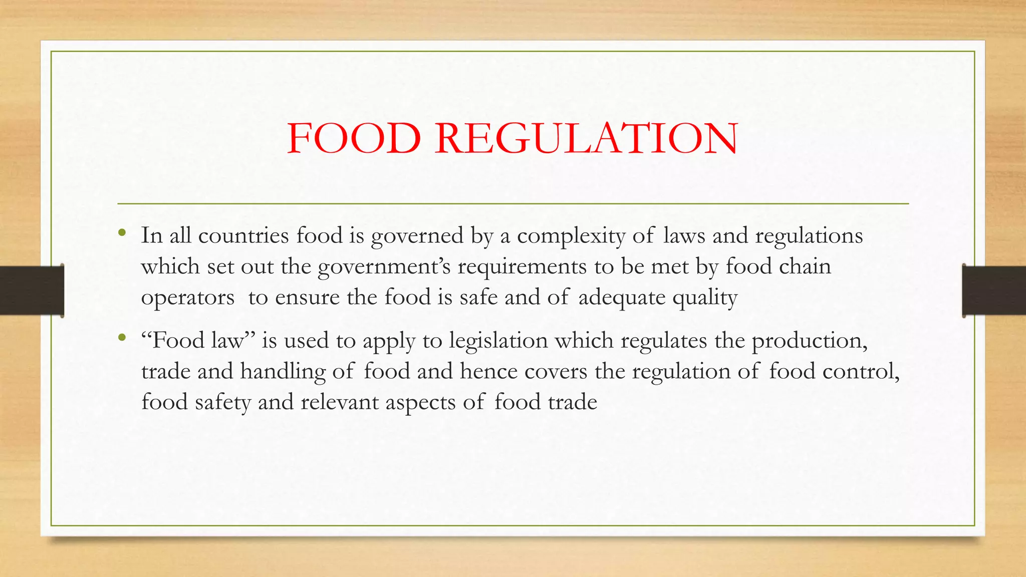 Food regulations | PPTX