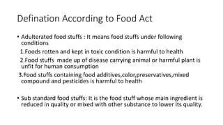 Food related act and legislations presentation | PPTX