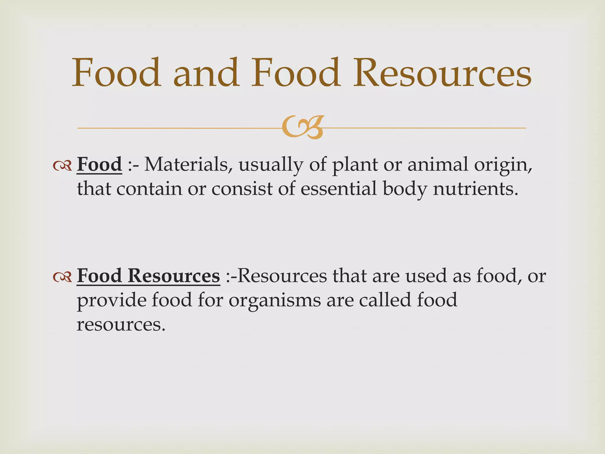 Food resources | PPTX