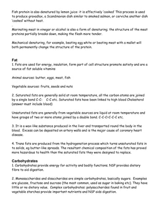 Food revision booklet answers | PDF