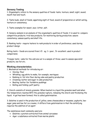 Food revision booklet answers | PDF