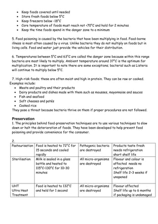 Food revision booklet answers | PDF