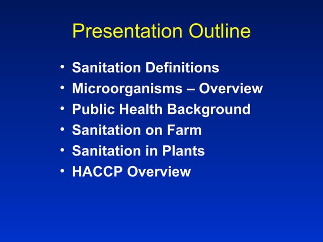 Food Safety (Microbiology, Sanitation and HACCP) | PPT