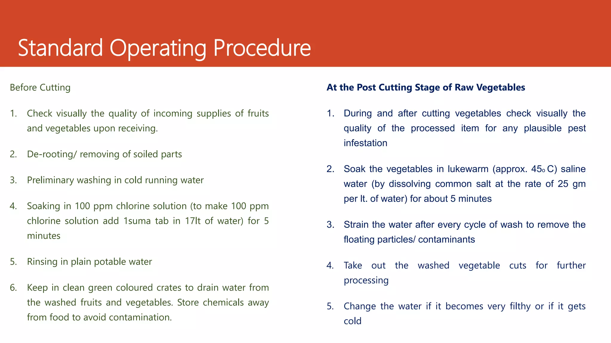 Food Safety Practices - Cleaning & sanitization fruits, vegetables ...