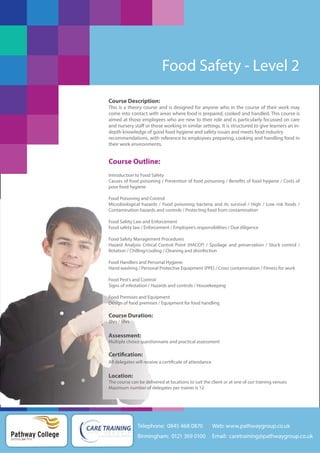 Food safety Level 2 Course Providers in Birmingham, Food Hygiene course ...