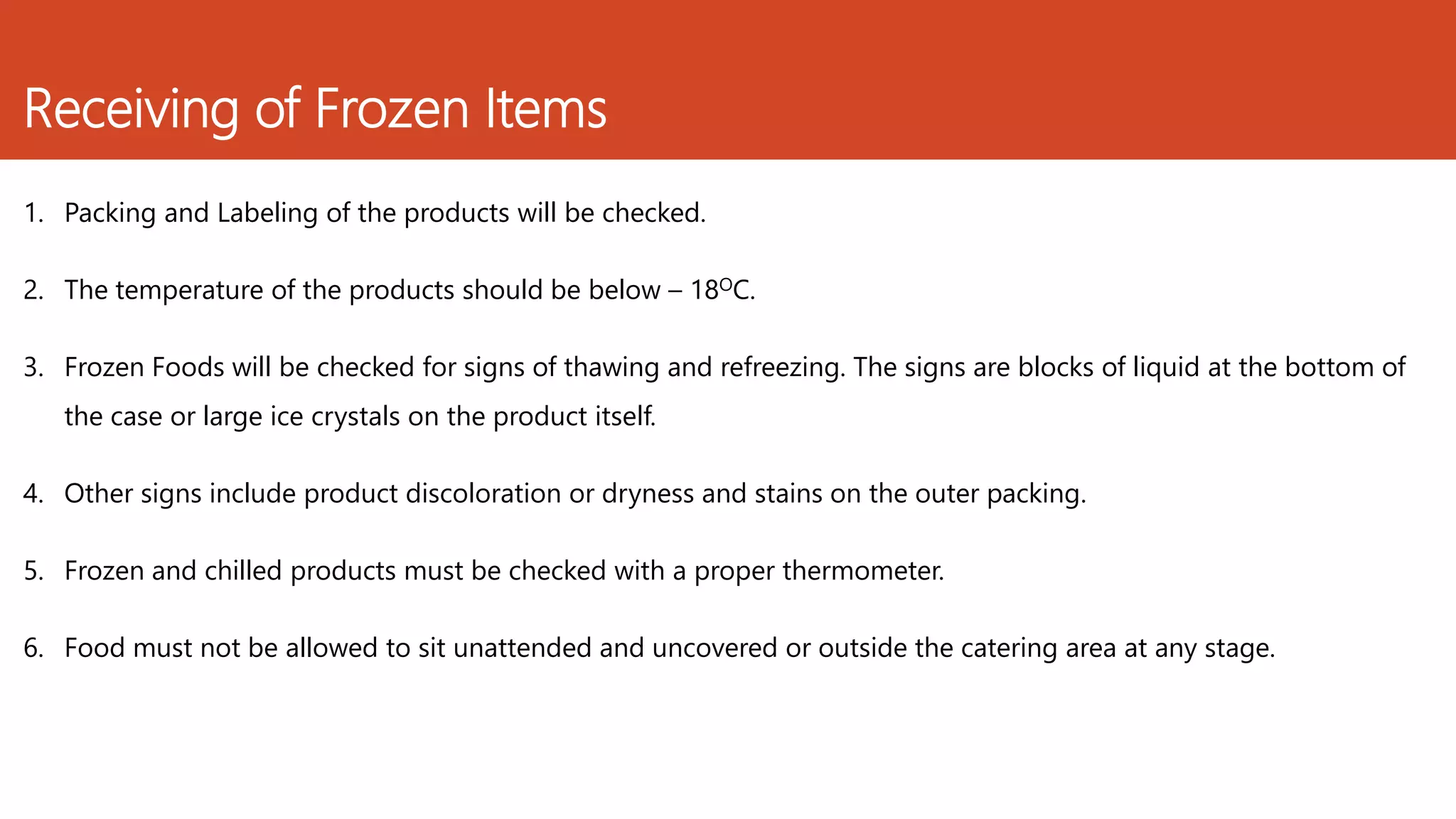 Food Safety Practices - Receiving of perishable, provisional ...