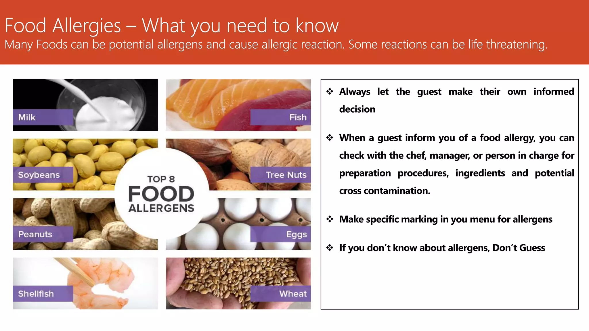 Food Safety Practices - Risk categorization of food & allergens | PPTX