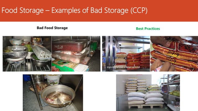 Food Safety Practices - Storage guidelines for perishable, provisional ...