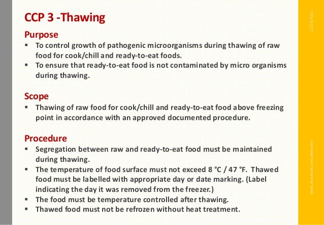Food Safety - Critical Control Point (CCP)