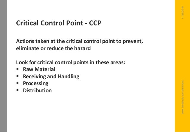 Food Safety - Critical Control Point (CCP)