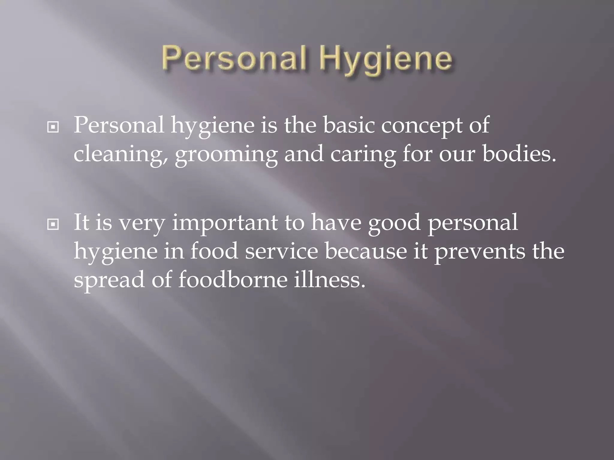 Personal Hygiene-Food Safety | PPTX