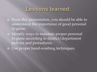 Personal Hygiene-Food Safety | PPTX