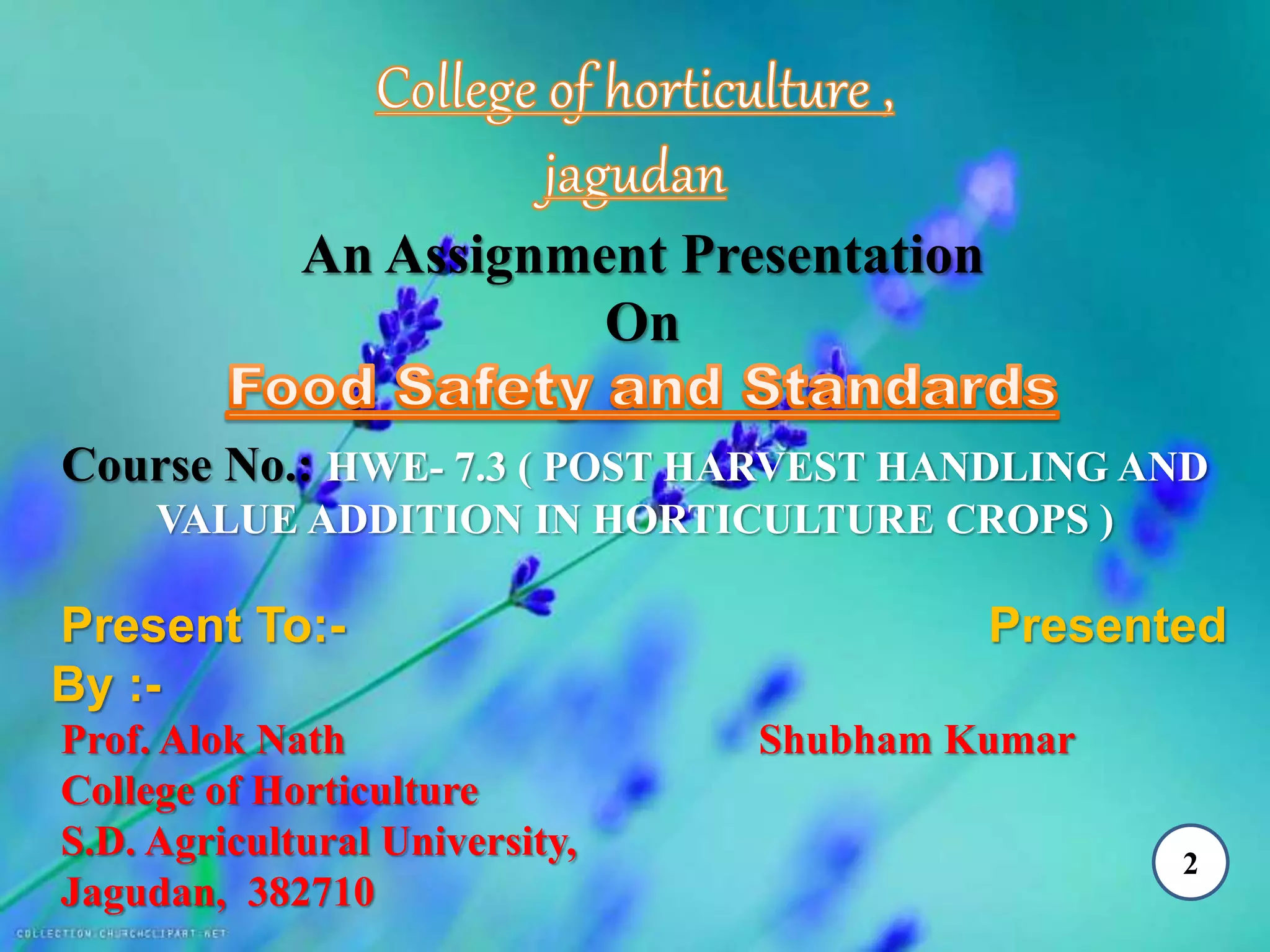 Food safety and standards | PPTX