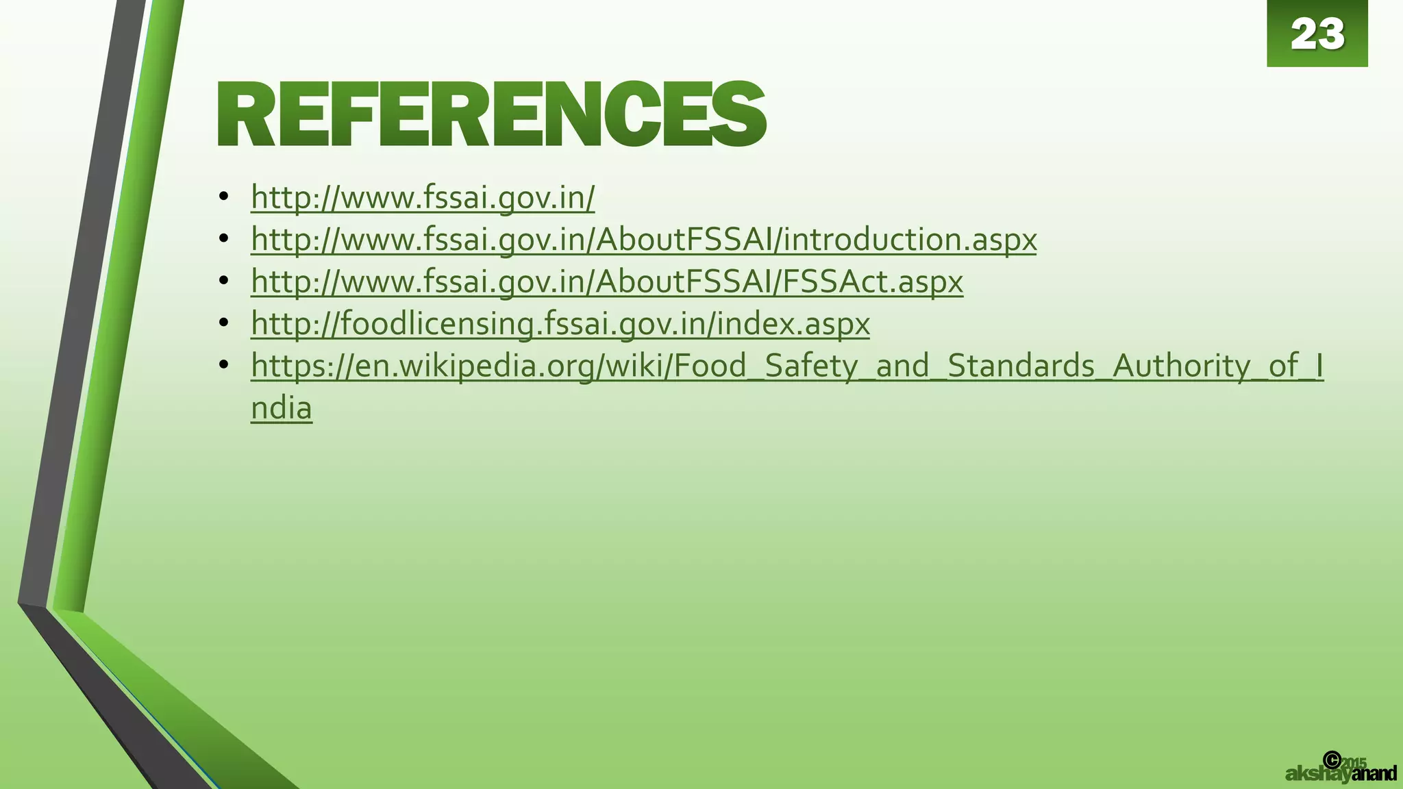 FSSAI - Food Safety and Standards Authority of India - by Akshay Anand ...