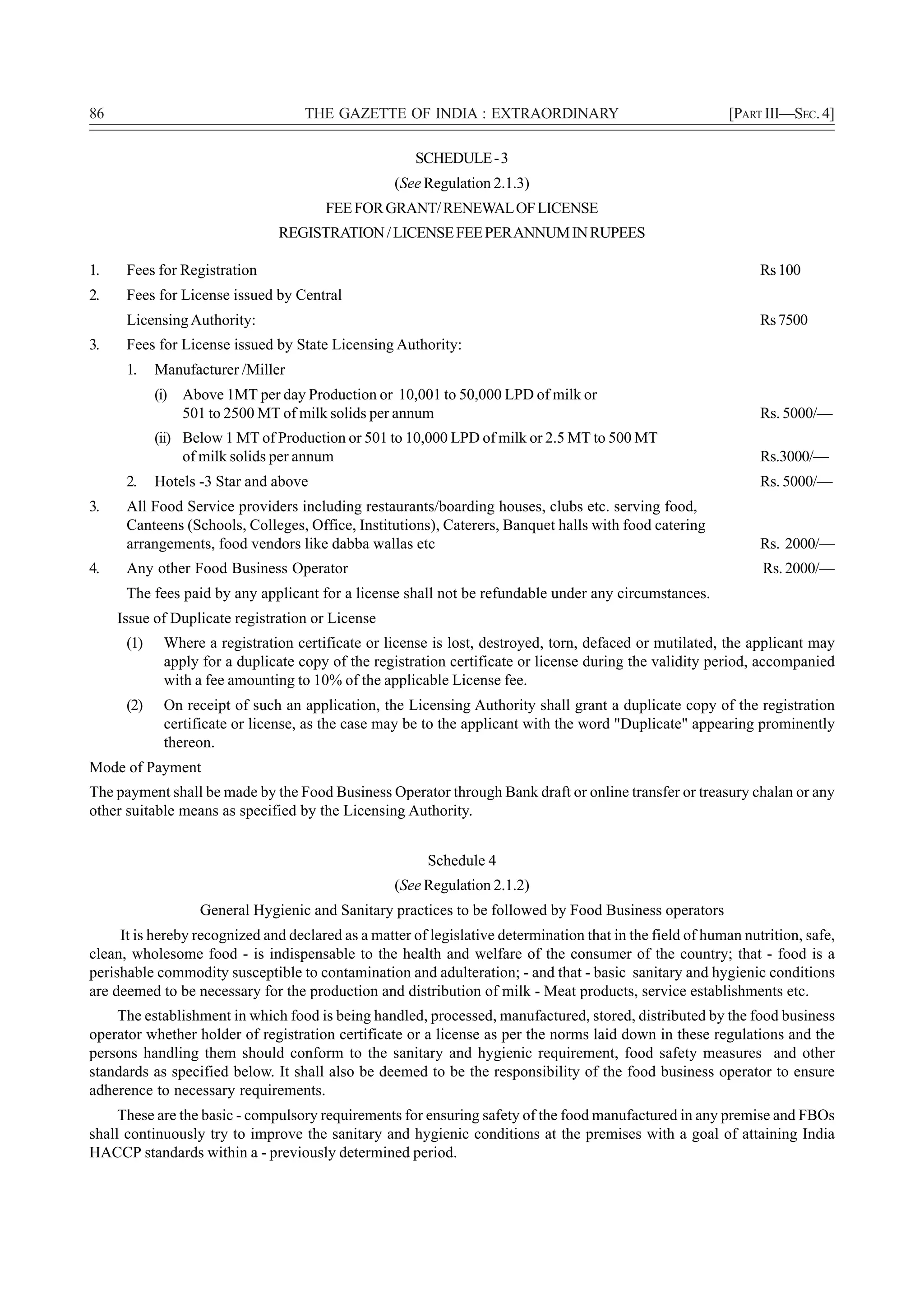 Food safety and standards (licensing and registration of food ...