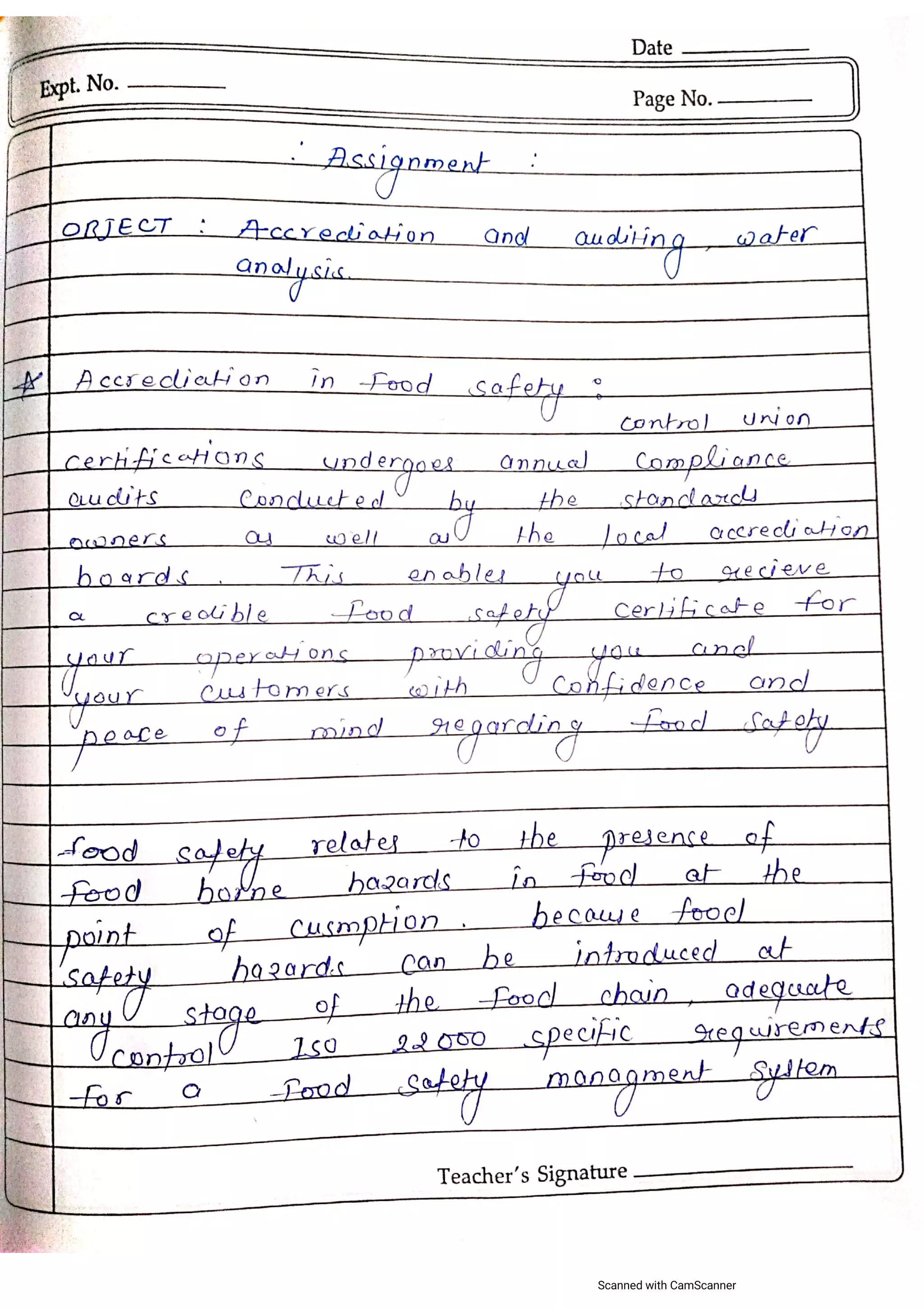 Food safety assignment | PDF