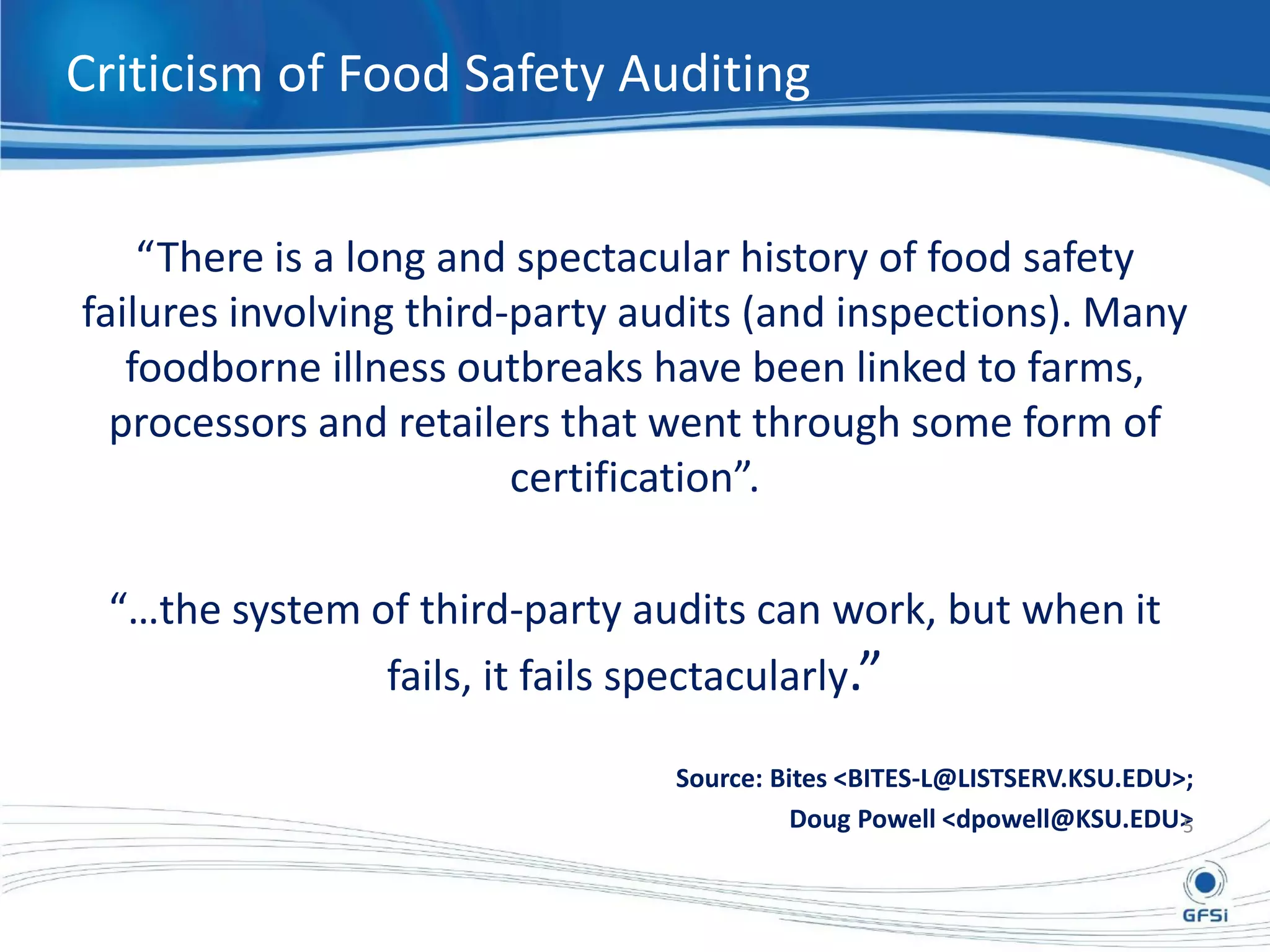Food Safety Audit and Assessment | PDF