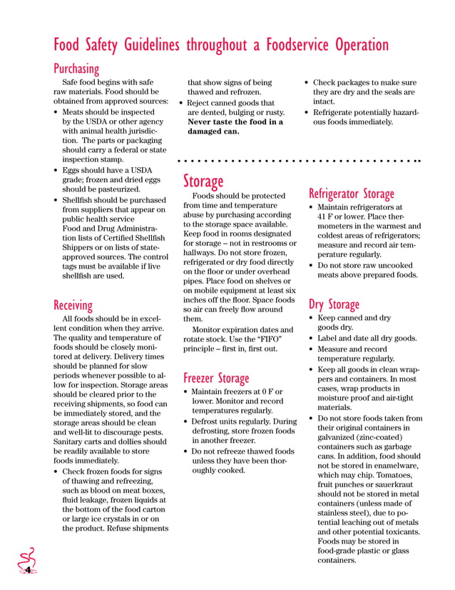 Food safety basics a reference guide for foodservice operators | PDF