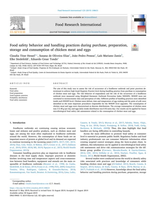 Food safety behavior and handling practices during purchase ...