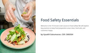 Food Safety Essentials - Micro Learning Presentation | PPTX