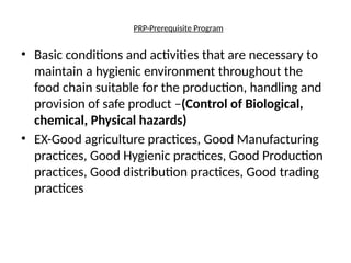 food safety hazads for any organization in food supply chain | PPT