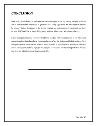 FOOD SAFETY SYSTEM AND ITS CONTROL IN BAKERY INDUSTRY | PDF