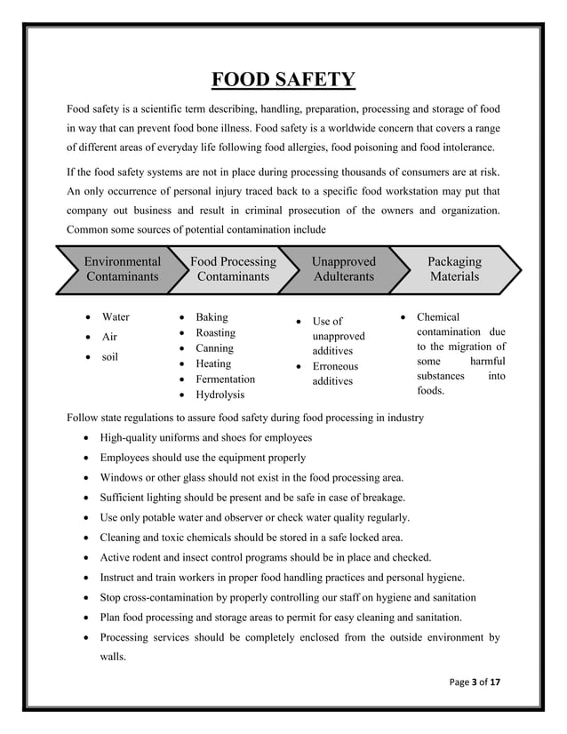 FOOD SAFETY SYSTEM AND ITS CONTROL IN BAKERY INDUSTRY | PDF