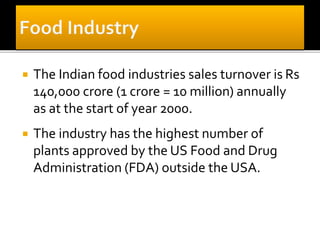 FOOD SAFETY IN INDIA CURRENT STATU.pptx | Food Industry | Industries