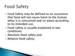 Food safety introduction. | PPTX | Chemistry | Science