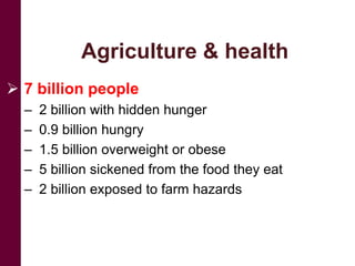 Research for agricultural approaches in farm to fork management of food ...