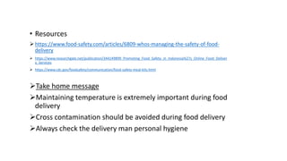 Food safety issue in food delivery | PPT