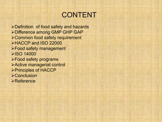 FOOD SAFETY MANAGEMENT SYSTEM PPT. | PPTX