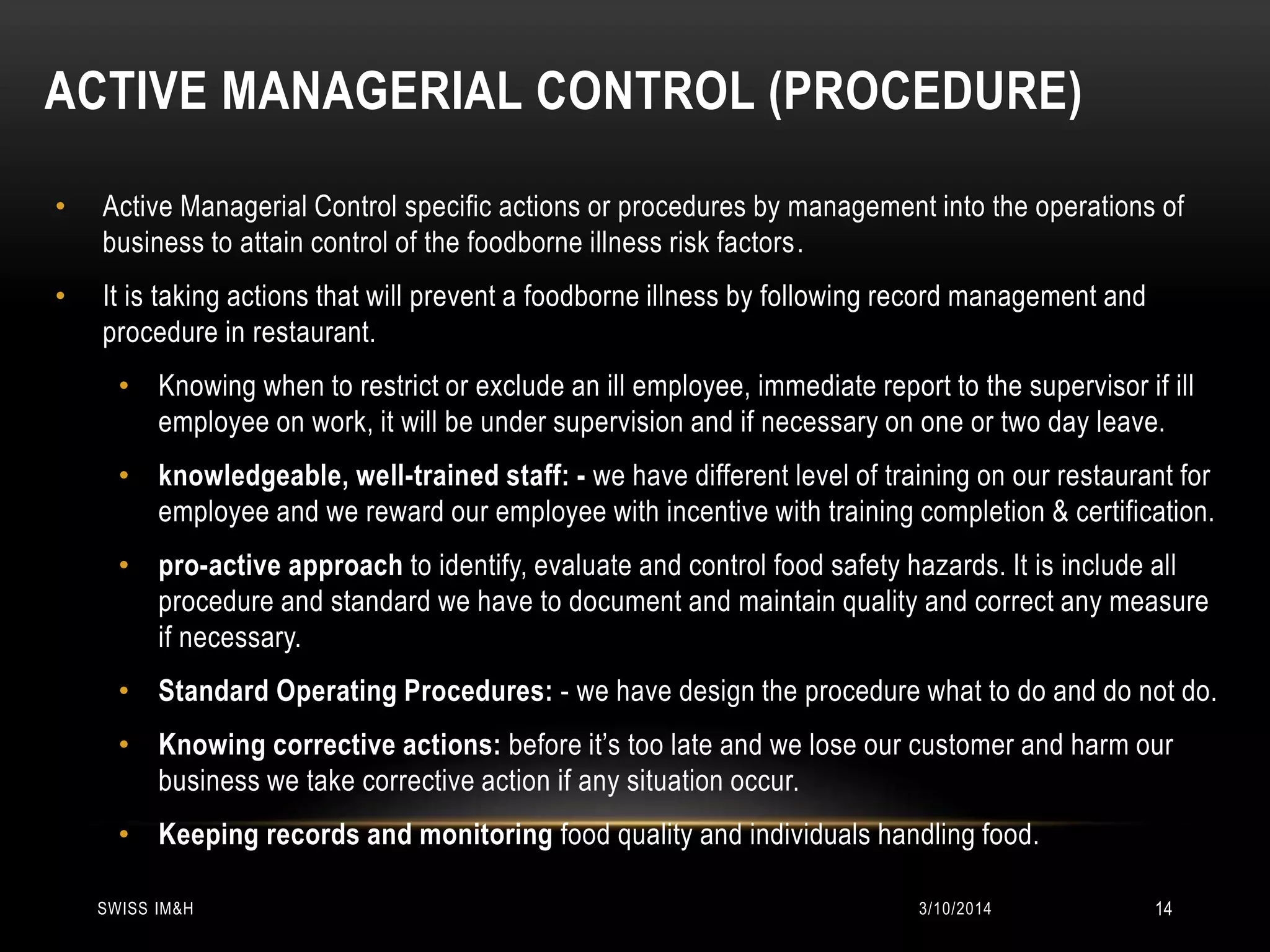 Food safety management system for fast food chain | PPTX | Food ...